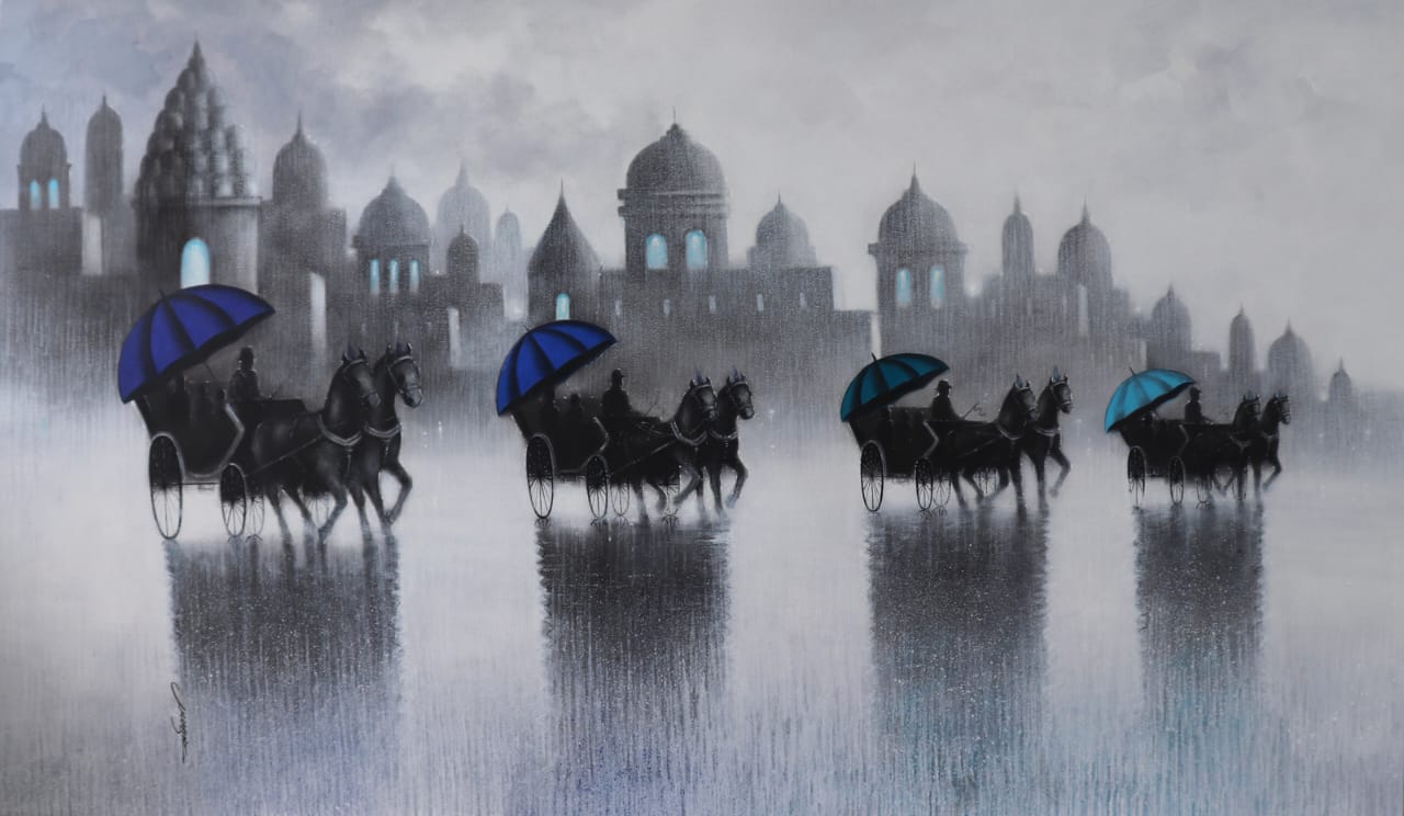 Buy Original Rhythmic Monsoon Ride 2 Painting online By Somnath Bothe ...