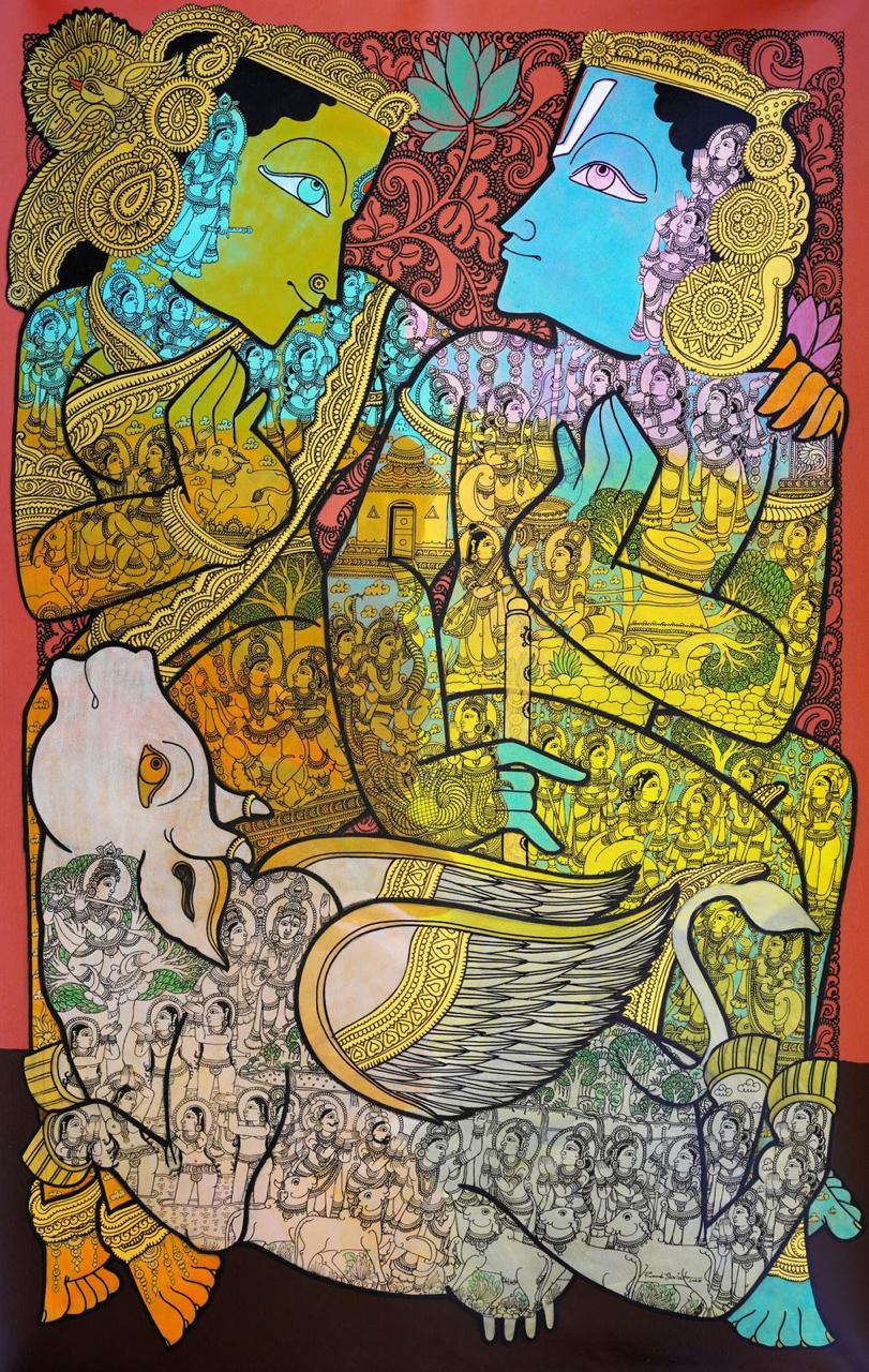 Buy Original Lakshmi Vishnu -2 Painting online By Ramesh Gorjala | Eikowa