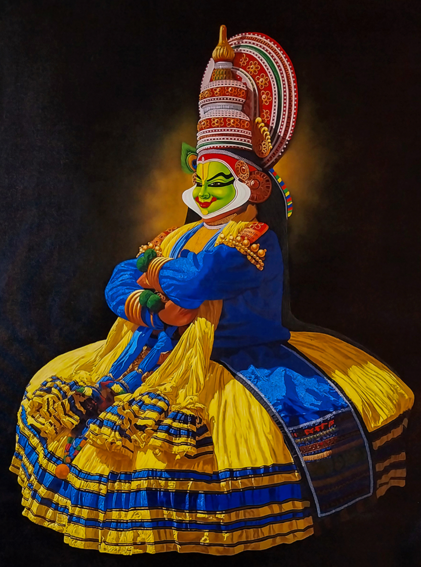 Buy Original Yellow Kathakali Painting online By Prashantt Yampure | Eikowa