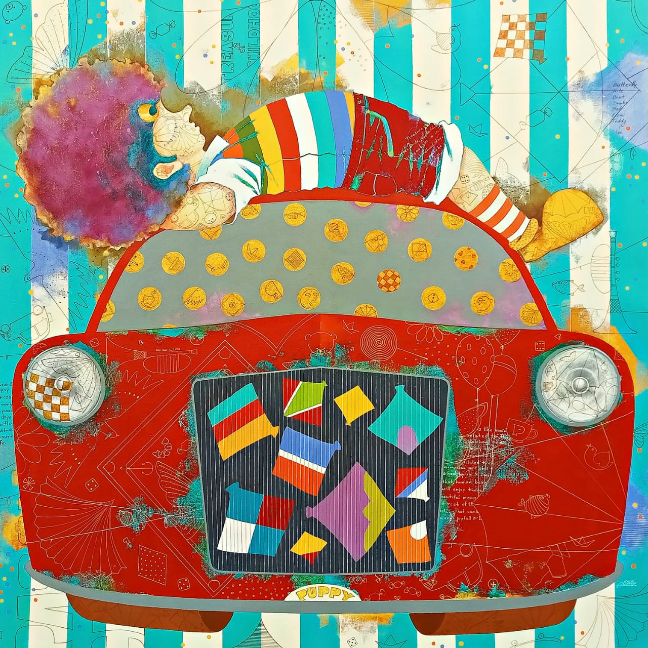 Buy Original Childhood -5 Painting online By Shiv Kumar Soni | Eikowa