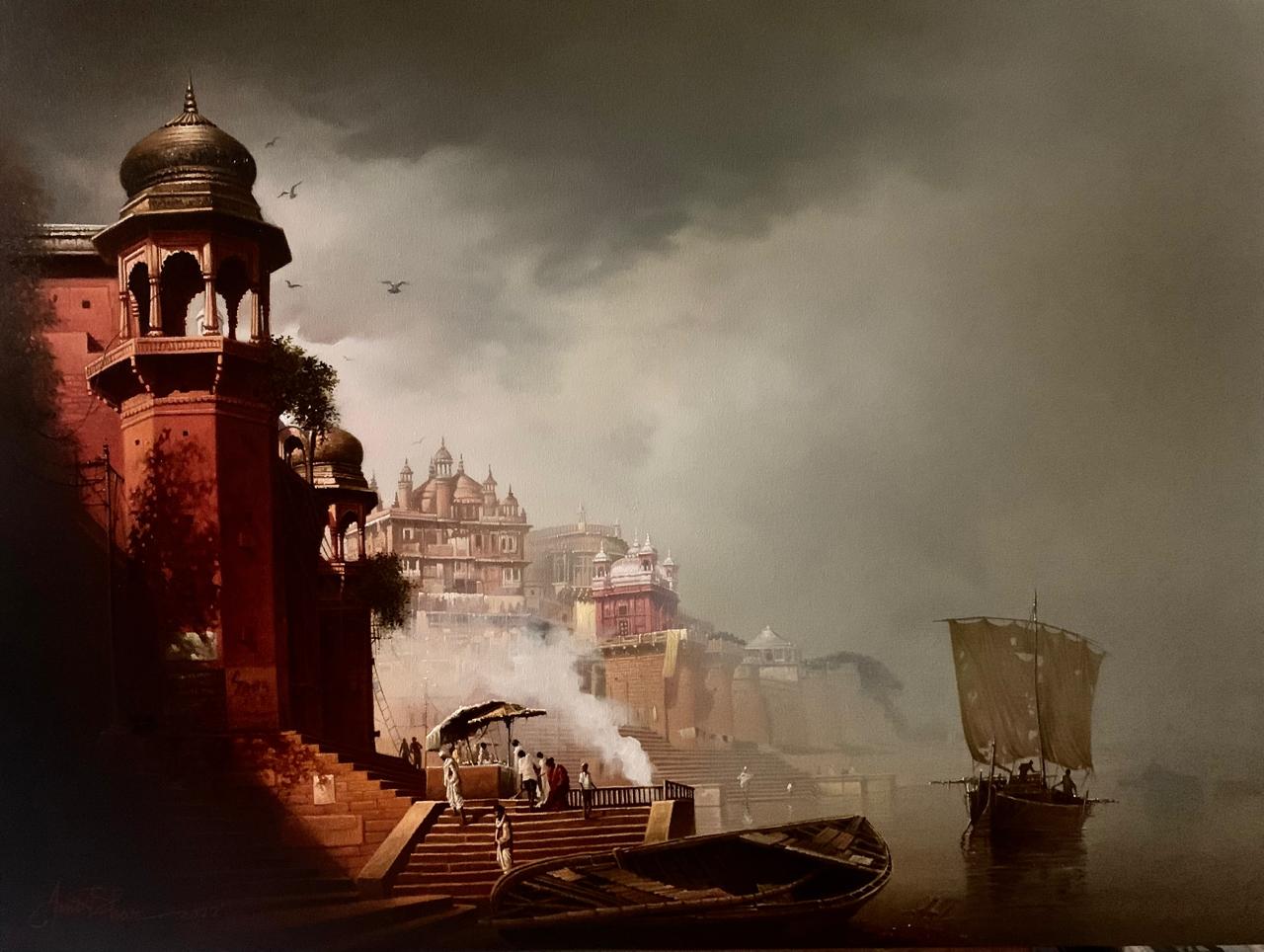 Buy Original Banaras Ghat Painting online By Amit Bhar | Eikowa