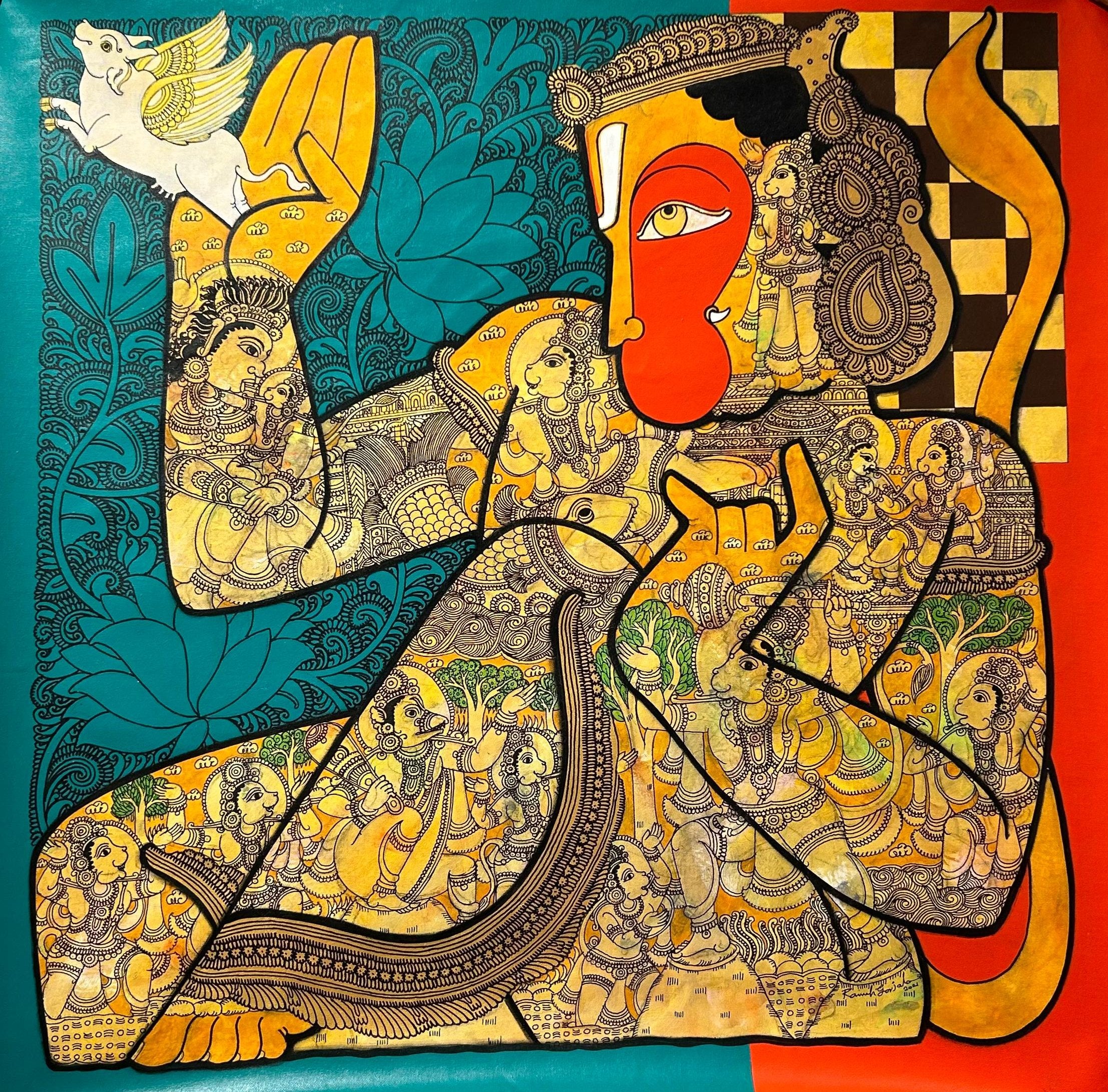 Buy Original Hanuman 2 Painting online By Ramesh Gorjala | Eikowa