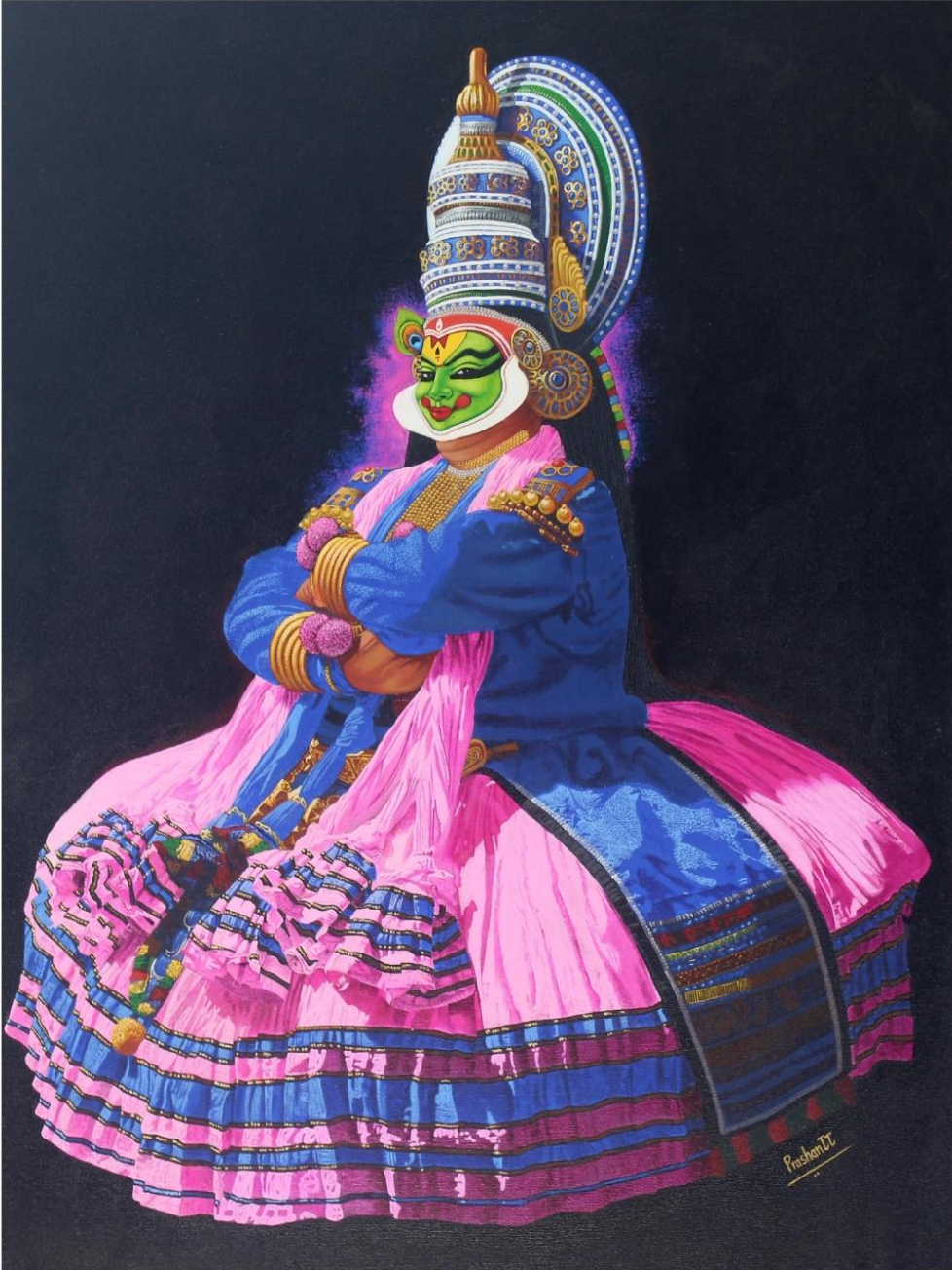 Buy Original Pink Kathakali -2 Painting online By Prashantt Yampure ...