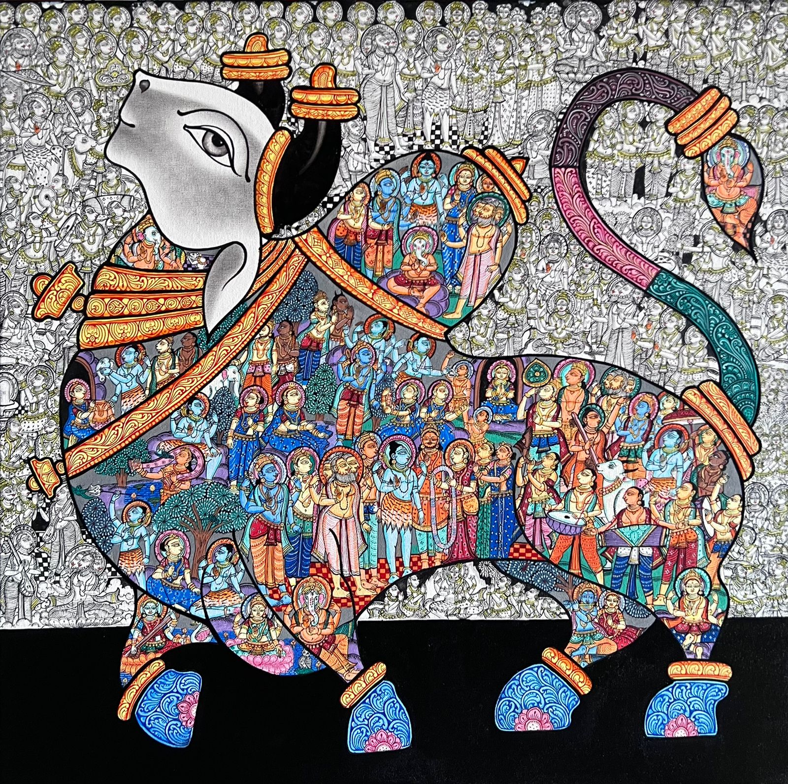 Buy Original Festive Nandi 2 Painting online By Vivek Kumavat | Eikowa